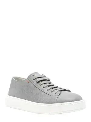 Santoni Santoni Leather Lace-Up Sneakers Grey
