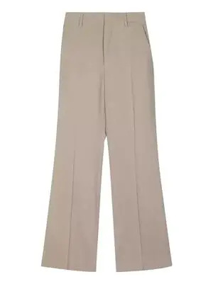 AMI Paris Flared Twill Trousers - Neutrals