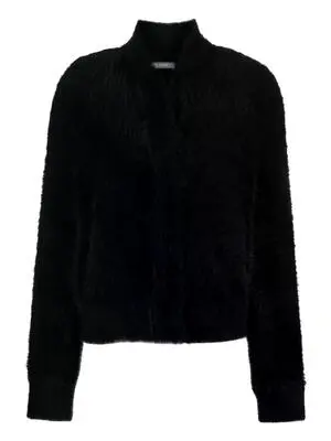 Alberta Ferretti Faux Fur Cardigan - Black