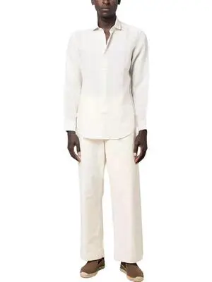 Frescobol Carioca Linen Long-sleeve Shirt - Neutrals