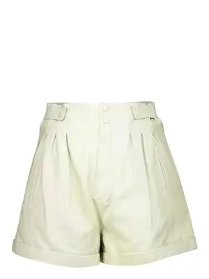Saint Laurent High-waisted Leather Shorts - Neutrals