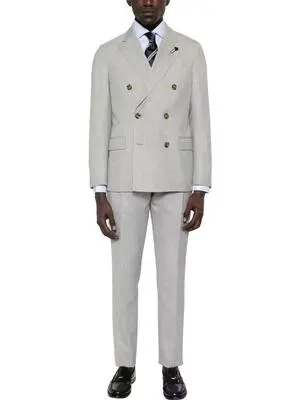 LARDINI Mélange-effect Suit - Grey