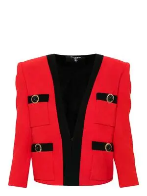 Balmain Four-pocket Wool Jacket - Red