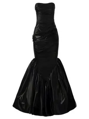 ALMAZ Gathered Detail Gown - Black