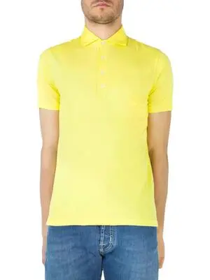 Fedeli Fine-knit Polo Shirt Yellow
