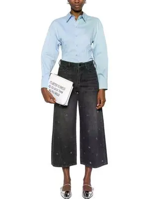 Patrizia Pepe Hoop-detail Shirt - Blue
