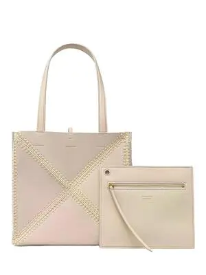 Nanushka Origami Tote Bag With Removable Pouch - Neutrals