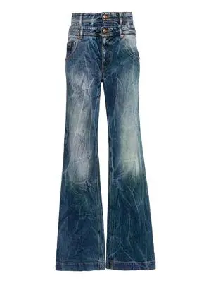 VERSACE Versace Jeans Couture Double Waist Wide-Leg Jeans