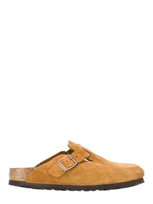 BIRKENSTOCK Suede Boston Mules - Neutrals