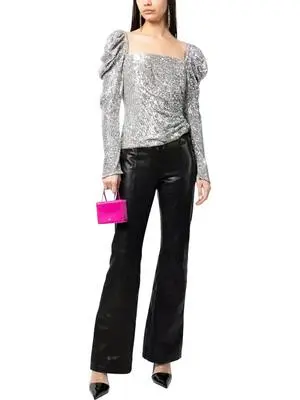 SIMKHAI Simkhai Allura Hammered Sequin Embellished Blouse