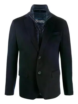 Herno Padded-detail Single-breasted Blazer - Blue