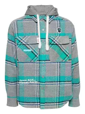 AAPE BY *A BATHING APE Check-pattern Hooded Jacket - Grey
