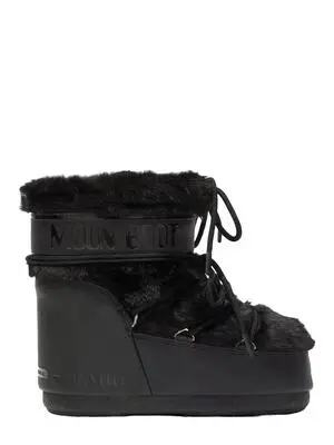Moon Boot Icon Low Faux-fur Lace-up Boots - Black