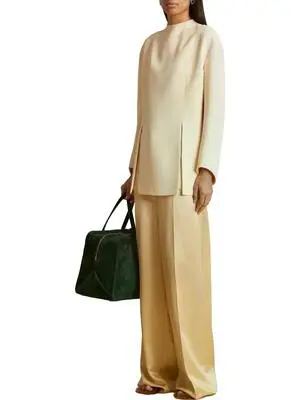 Khaite The Mahni Slit-detail Blouse - Neutrals