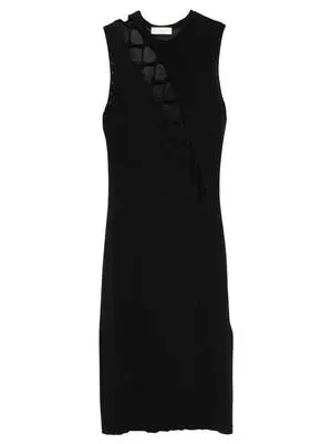 AKEP Fine-knit Dress With Cut-out Detailing - Black