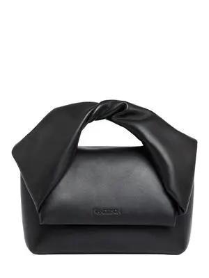 JW Anderson JW Anderson Small Twister Leather Tote Bag Black