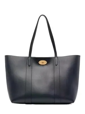 Mulberry Grained Leather Tote Bag With Twist-lock Closure - Blue