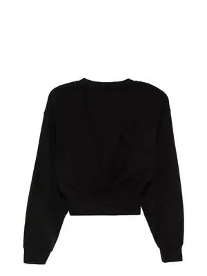 3.1 Phillip Lim Cropped V-neck Sweatshirt - Black