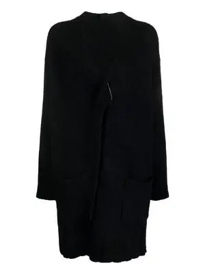 Yohji Yamamoto Asymmetric V-neck Cardigan-coat - Black