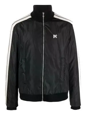 Palm Angels Monogram-embroidered Padded Bomber Jacket - Black