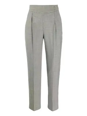 MSGM MSGM Micro Houndstooth High-Waisted Tapered Trousers