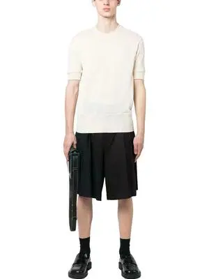 MAISON MARGIELA Ripped-edge Knitted T-shirt - Neutrals