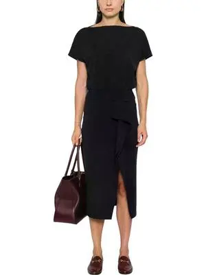 P.a.r.o.s.h Draped Midi Skirt - Grey