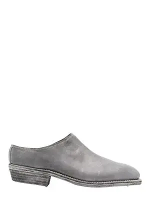 Guidi Guiod Grained Leather Mules Grey