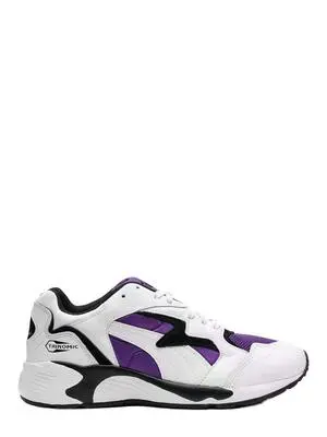 PUMA Puma White And Purple Leather Panelled Low-Top Sneakers