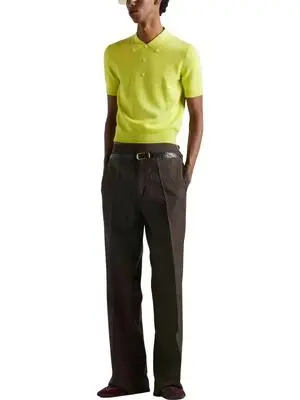 Prada Belted Wide Leg Trousers - Brown