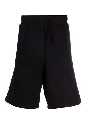 Moschino Cotton Embroidered Logo Jogger Shorts - Black