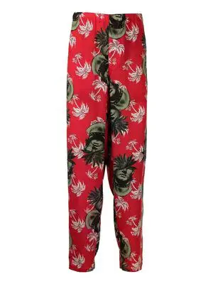 Undercover Printed Straight-leg Trousers - Red