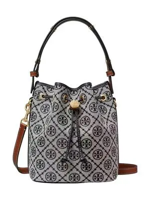 Tory Burch T-monogram Bucket Bag - Grey