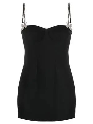 AREA Butterfly Crystal-embellished Mini Dress - Black