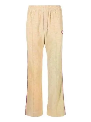 Casablanca Monogram-jacquard Velour Track Pants - Brown