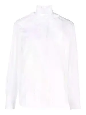 PACO RABANNE Rabanne White Cotton Ruffle Collar Shirt