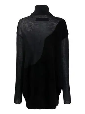 Isabel Benenato Roll Neck Knit Top - Black