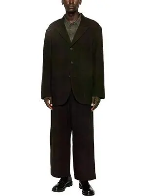 ZIGGY CHEN Peak-lapels Check-pattern Blazer - Green