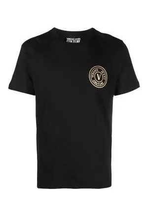 Versace Logo-print Short-sleeved T-shirt - Black
