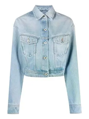 Off-White Cropped Denim Jacket - Blue