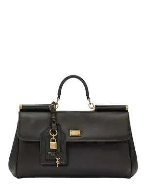 Dolce & Gabbana Medium Sicily Logo-plaque Tote Bag - Black