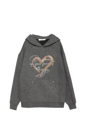 B+AB Graphic Print Hoodie - Grey