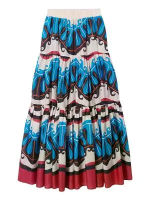 LA DOUBLEJ Tiered Maxi Skirt With Elasticated Waistband