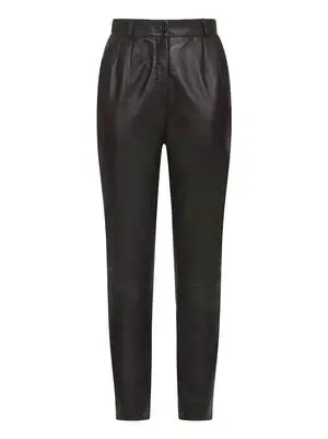 DOLCE & GABBANA Dolce & Gabbana Black Lambskin Trousers
