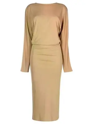 Khaite The Trina Open-back Midi Dress - Brown