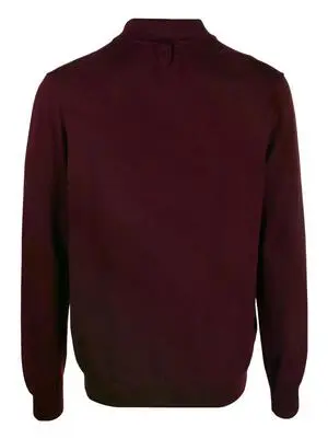 BILLIONAIRE Merino-blend Polo Jumper - Red