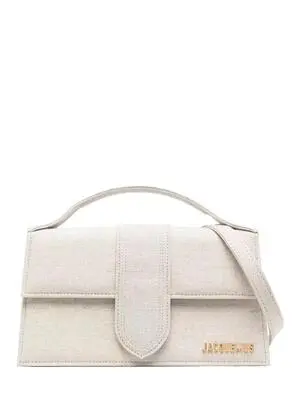 Jacquemus Jacquemus Le Grand Bambino Structured Linen Tote Bag Neutrals