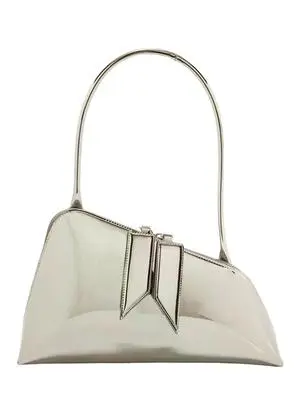 Attico Sunrise Faux-leather Shoulder Bag - Silver