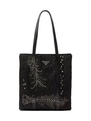 Prada Medium Re-nylon Patchwork Tote Bag - Black