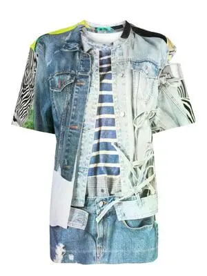 JNBY Graphic Print Cotton T-shirt - Blue